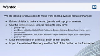 Dolibarr - information for developers and partners - devcamp Pau 2019 | PPT