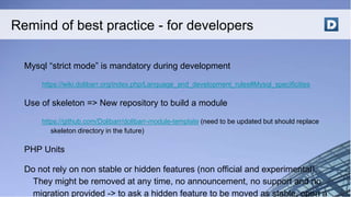 Dolibarr information for developers - Christmas devcamp in Valence | PPT