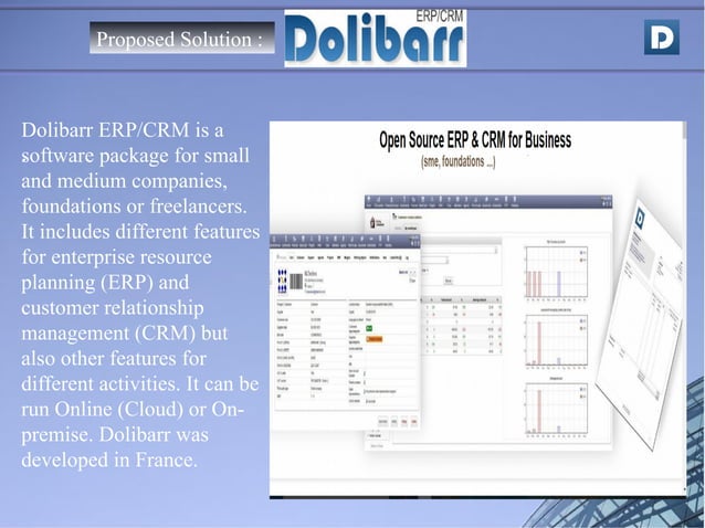 Dolibarr ERP Presentation | PDF | Computer Software and Applications | Computing