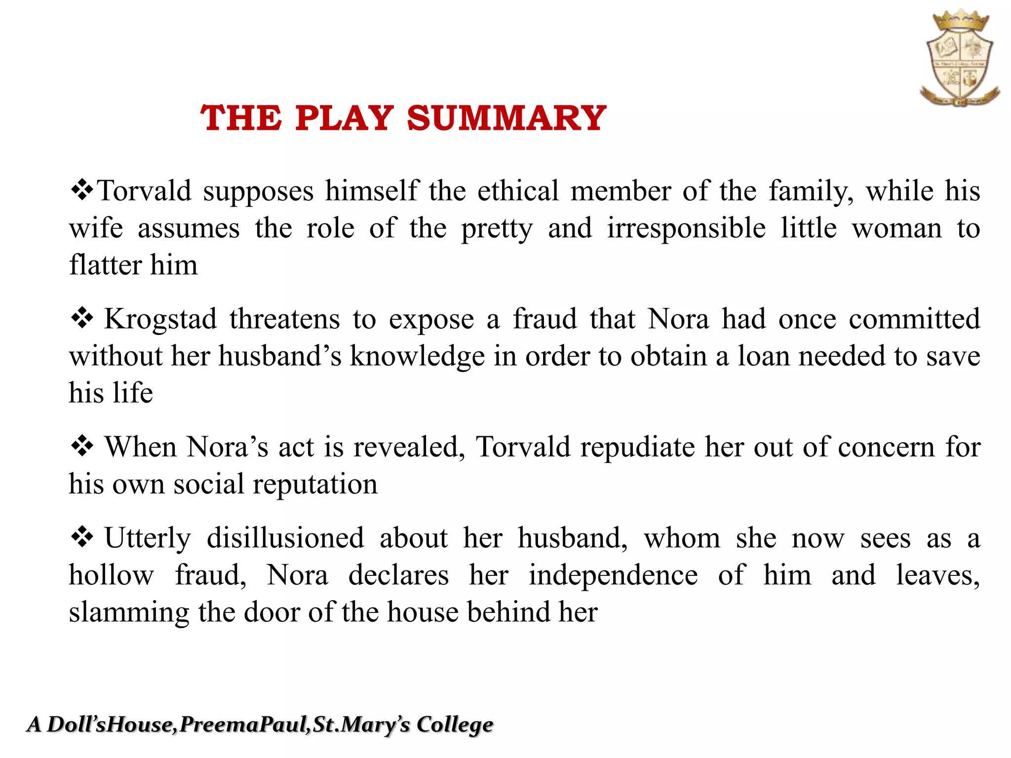 English:A Doll’s House : Henrik Ibsen | PPTX