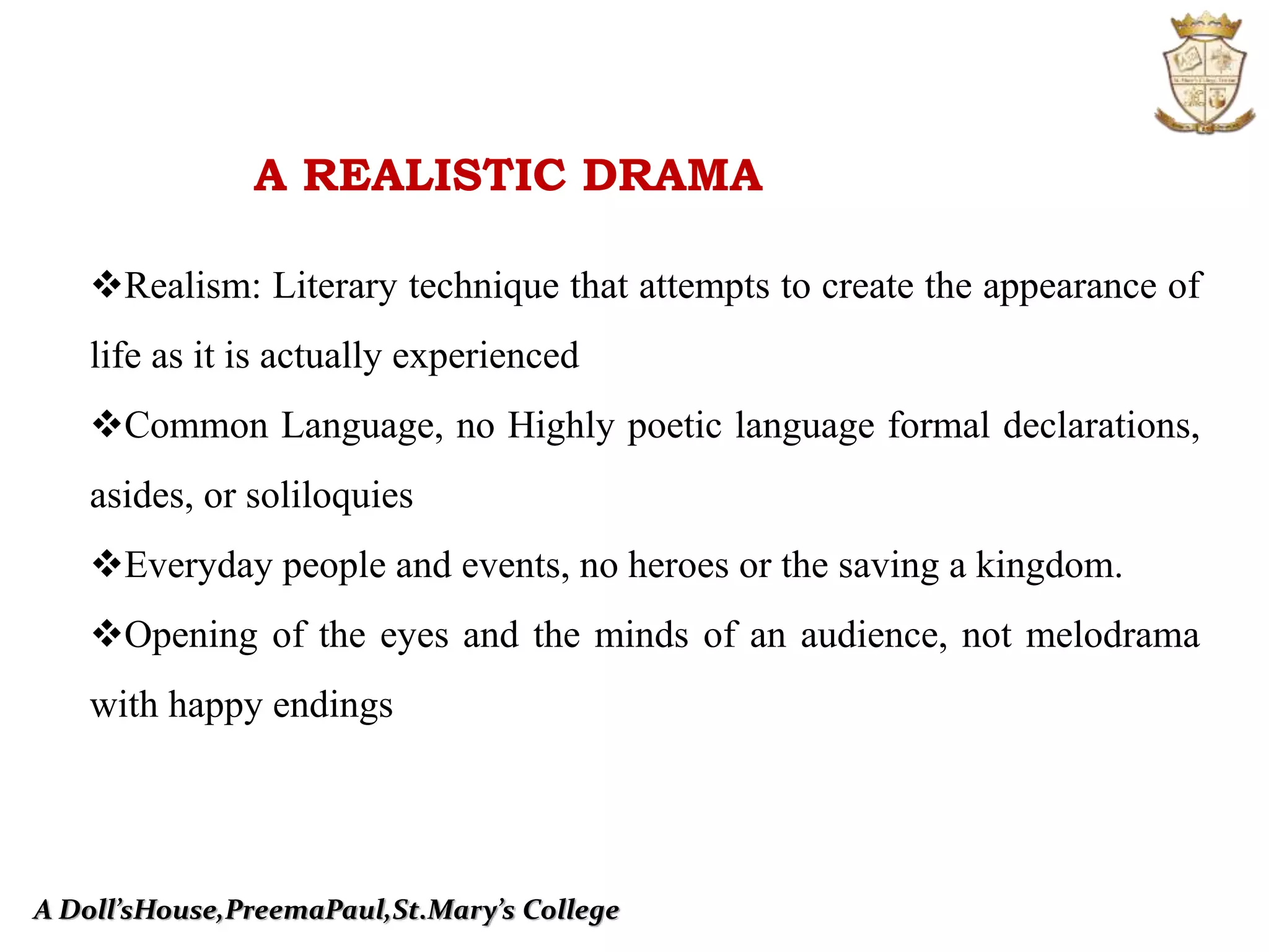 English:A Doll’s House : Henrik Ibsen | PPTX