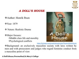 English:A Doll’s House : Henrik Ibsen | PPTX