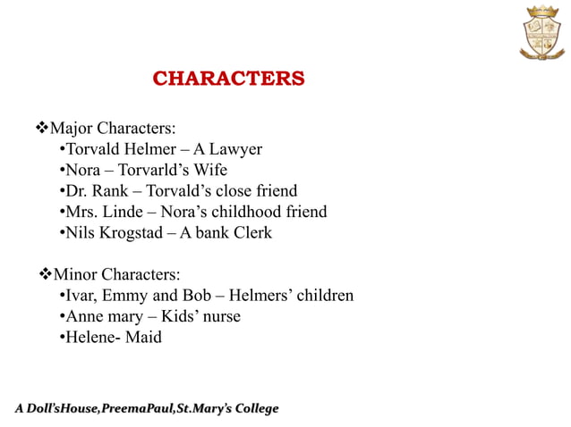 English:A Doll’s House : Henrik Ibsen | PPTX
