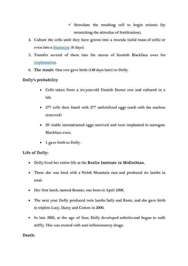 Dolly-The Cloned Sheep | DOCX