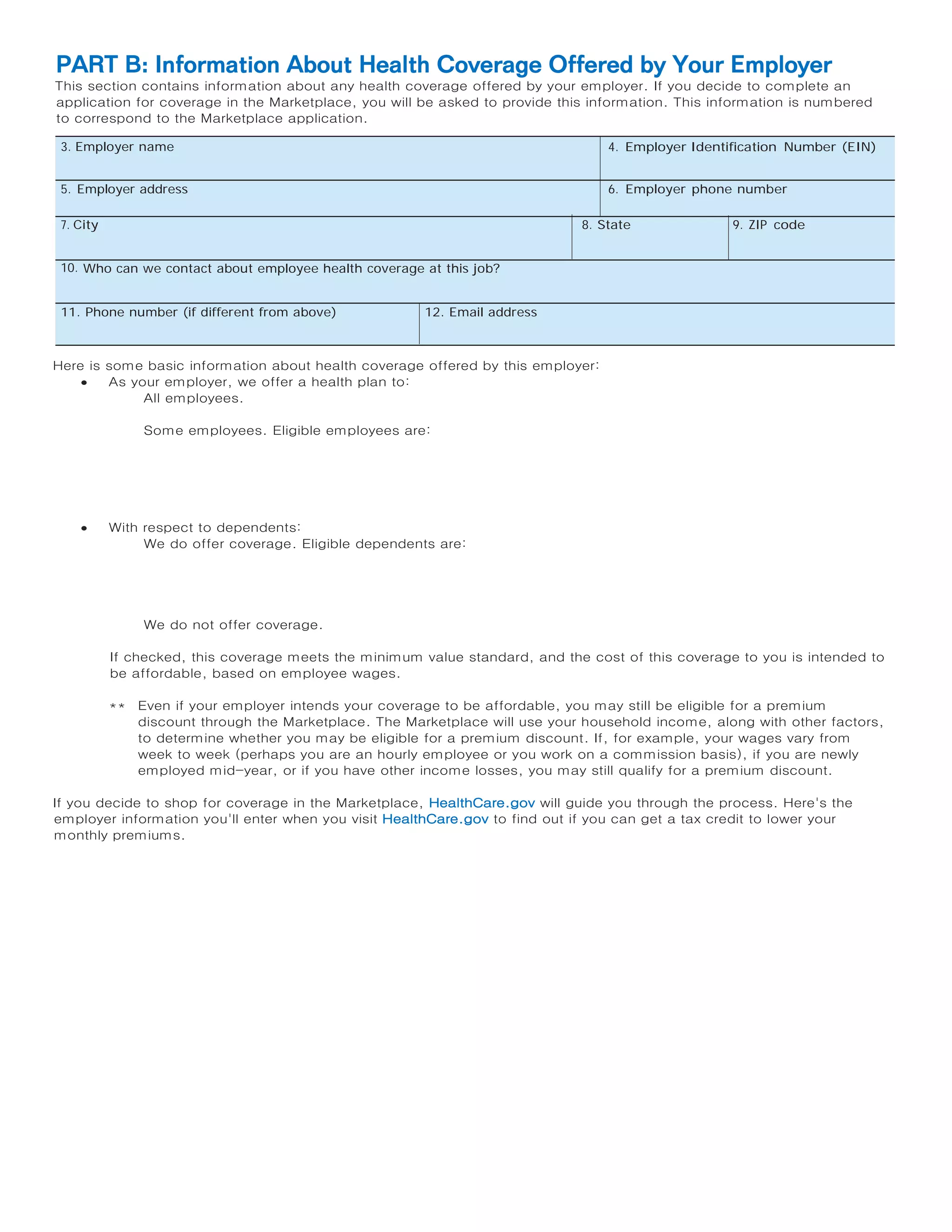DOL model notice for exchange | PPT