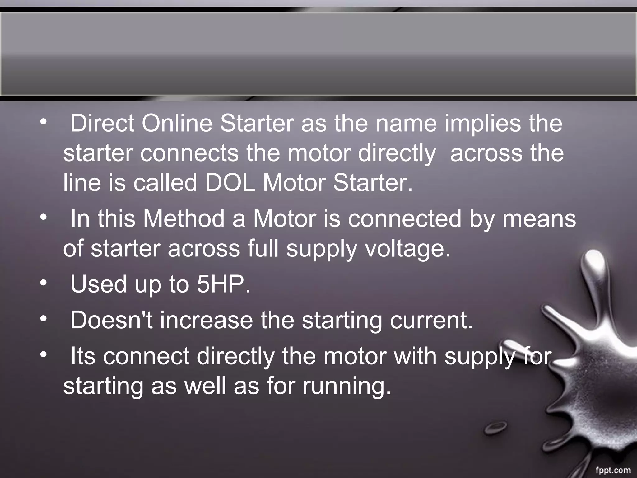 Dol motor starter | PPT