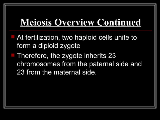 A&P lab 1 lecture 5 meiosis | PPT