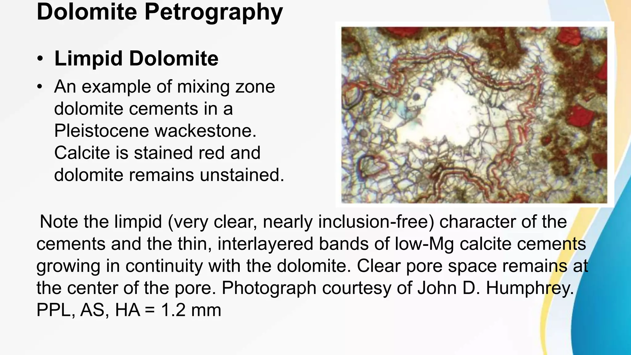 Dolomite petrography in carbonate sedimentary | PPTX
