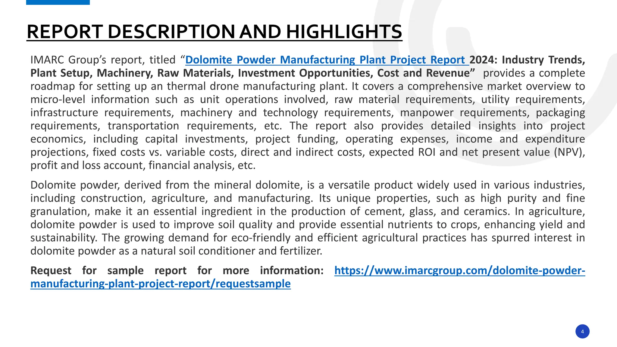 Dolomite Powder Manufacturing Plant Project Report.pptx