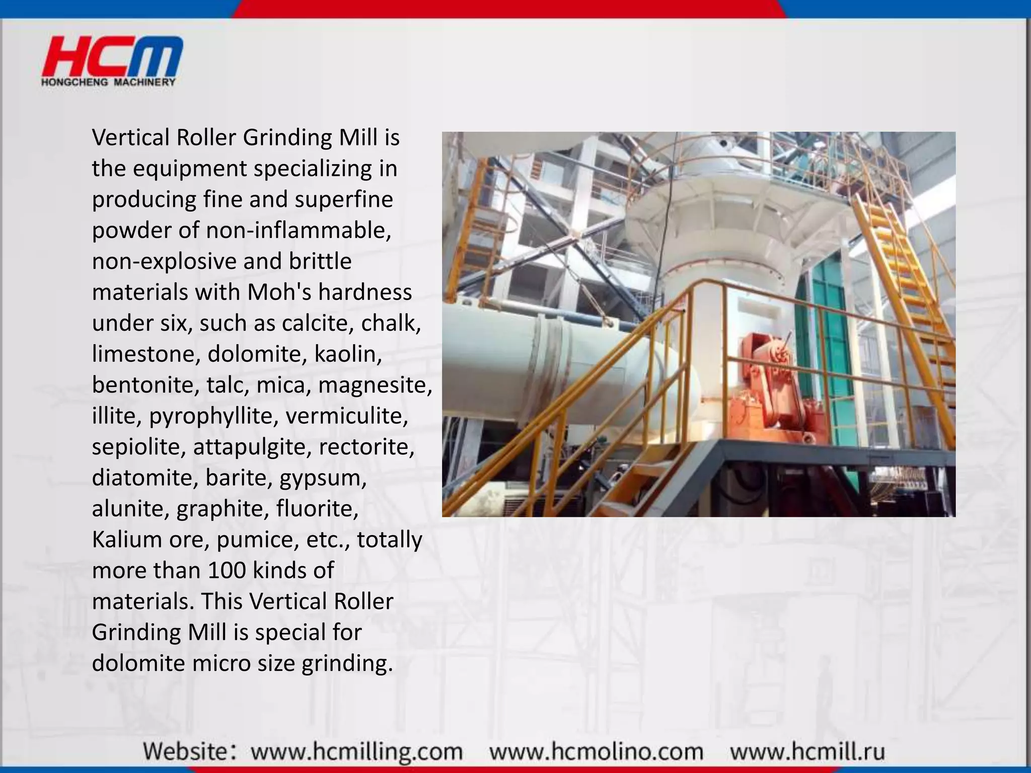 Dolomite superfine vertical roller grinding mill | PPTX