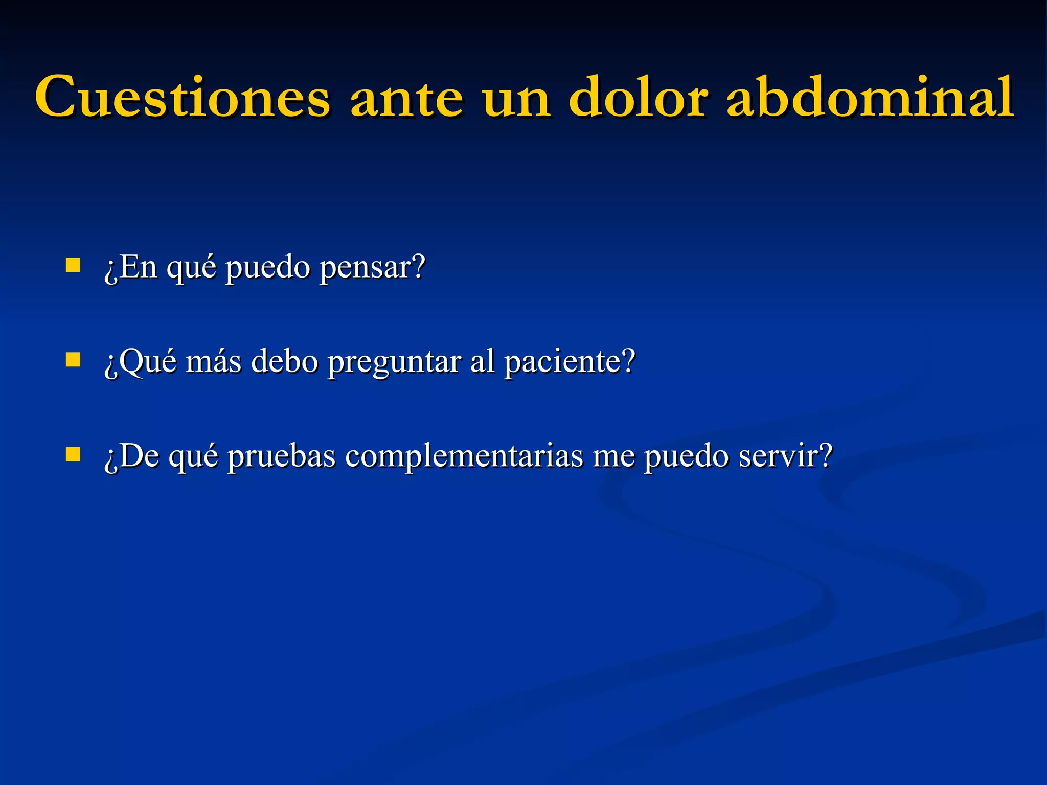 Manejo del paciente con dolor abdominal en Urgencias | PPT | Diseases ...