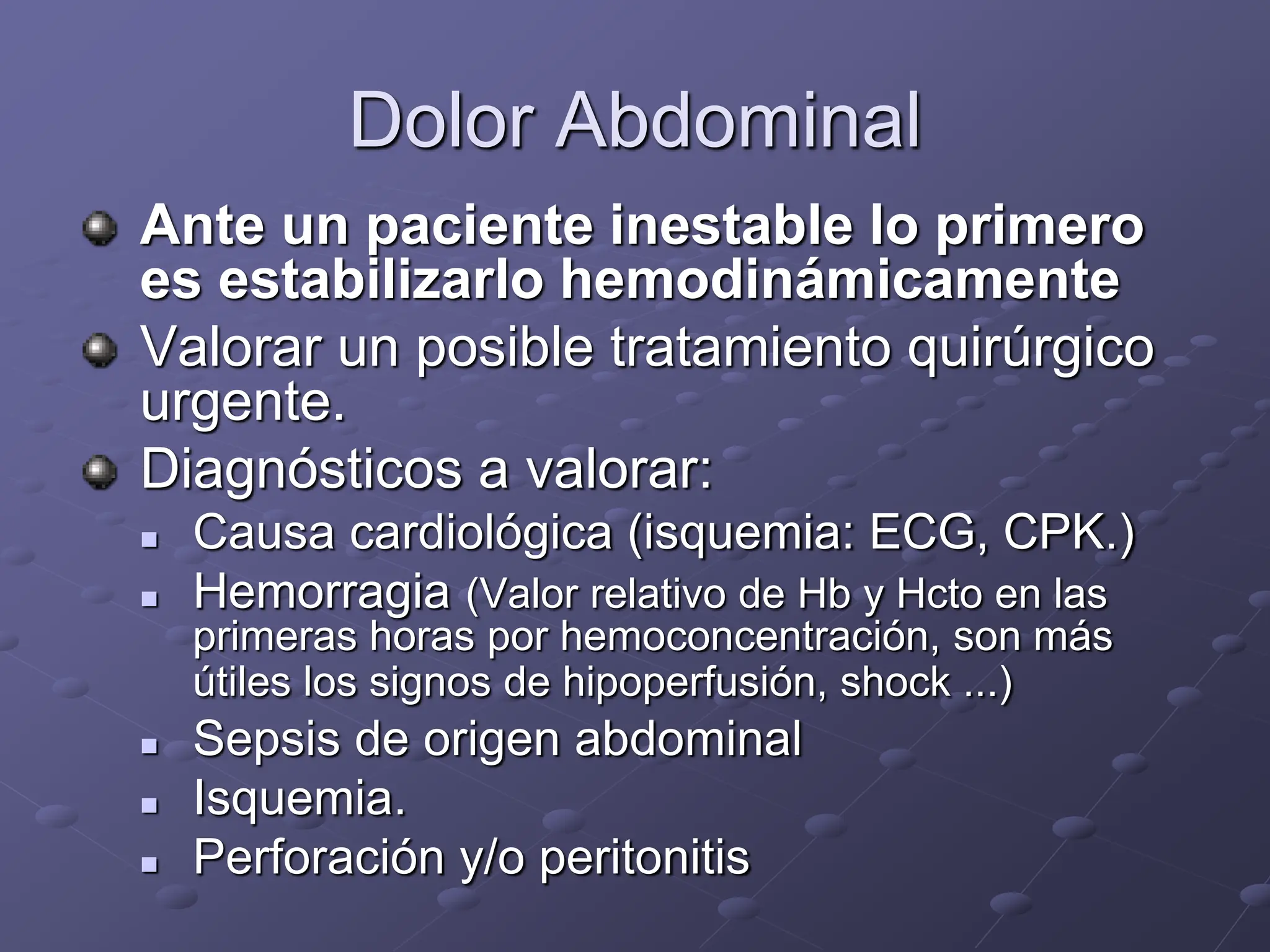 dolor abdominal en urgencias dr Aristides | PPT