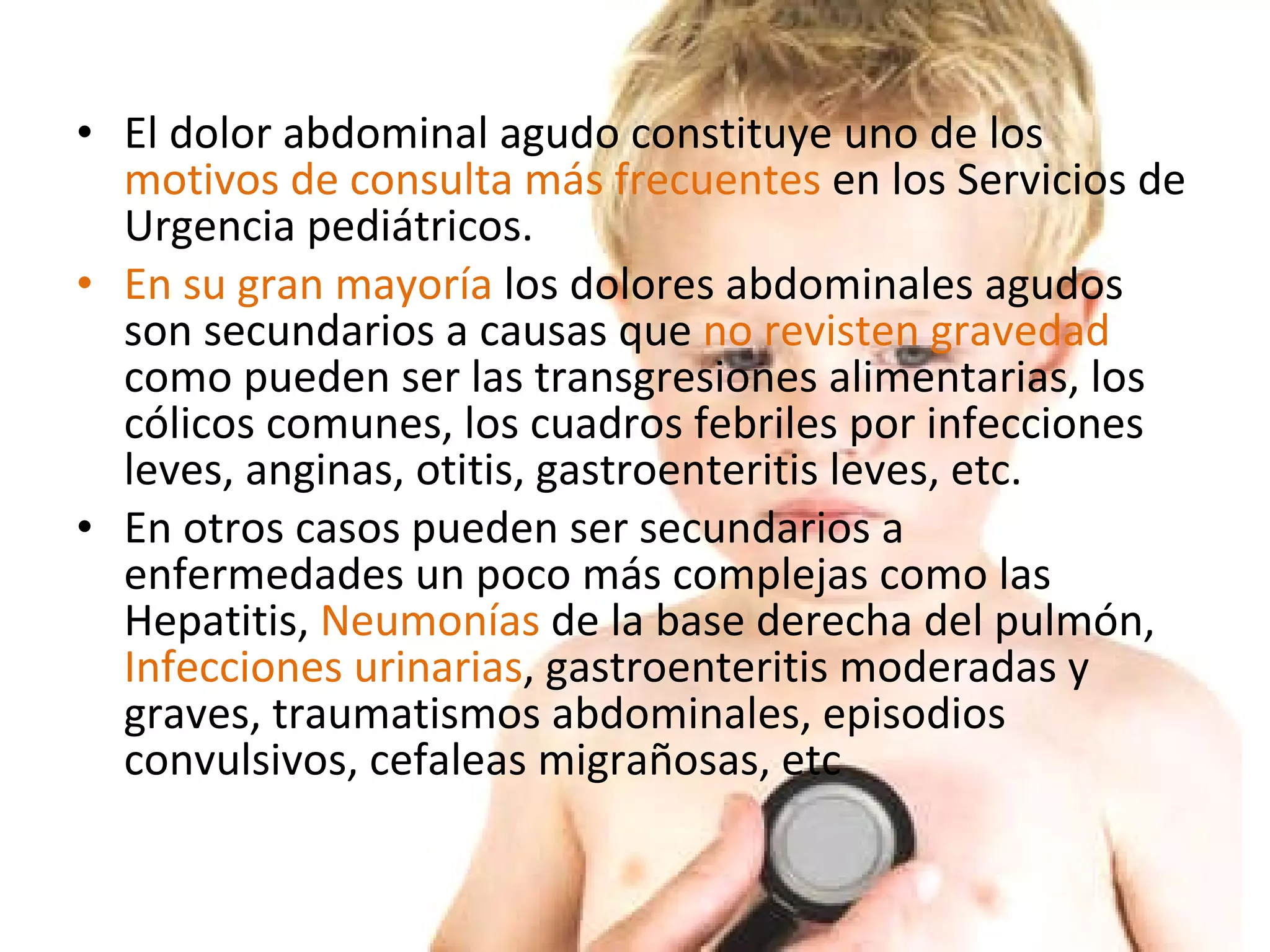 Dolor abdominal en pediatría | PPT