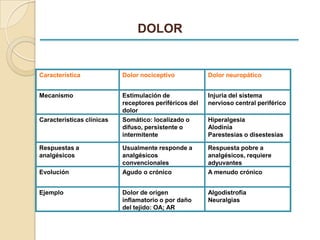 Dolor clasificacion y fisiologia jonathan | PPTX