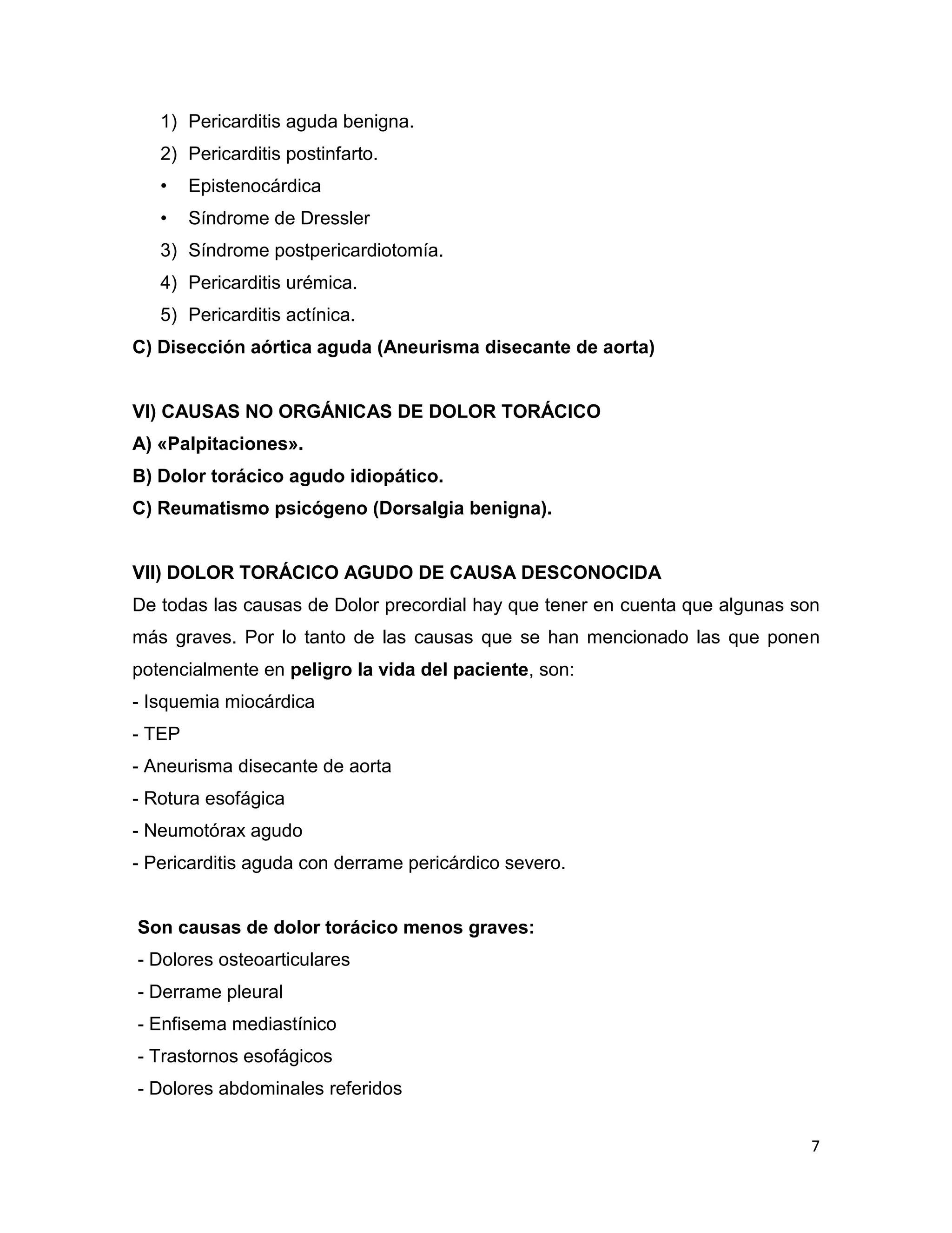 GUIA CLINICA DE DOLOR PRECORDIAL | DOCX