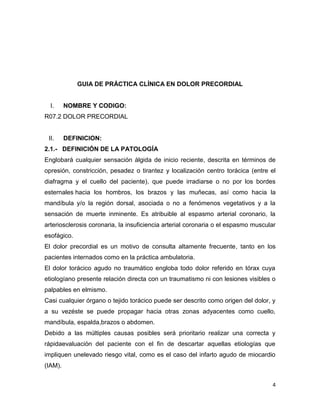 GUIA CLINICA DE DOLOR PRECORDIAL | DOCX