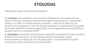 DOLOR TORACICO FISIOPATOLOGÍA Y LOCALIZACIÓN pptx | PPTX