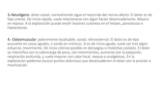 DOLOR TORACICO FISIOPATOLOGÍA Y LOCALIZACIÓN pptx | PPTX