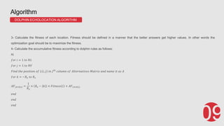 Dolphin Echolocation Optimization Algorithm | PPTX