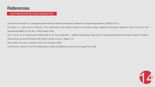 Dolphin Echolocation Optimization Algorithm | PPTX