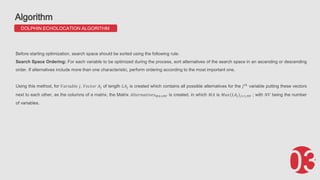 Dolphin Echolocation Optimization Algorithm | PPTX