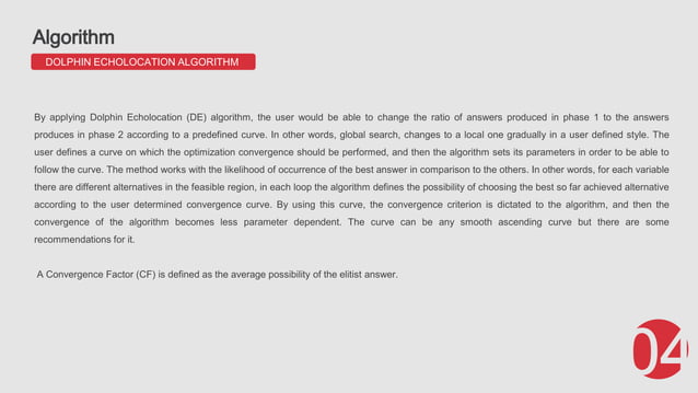 Dolphin Echolocation Optimization Algorithm | PPTX