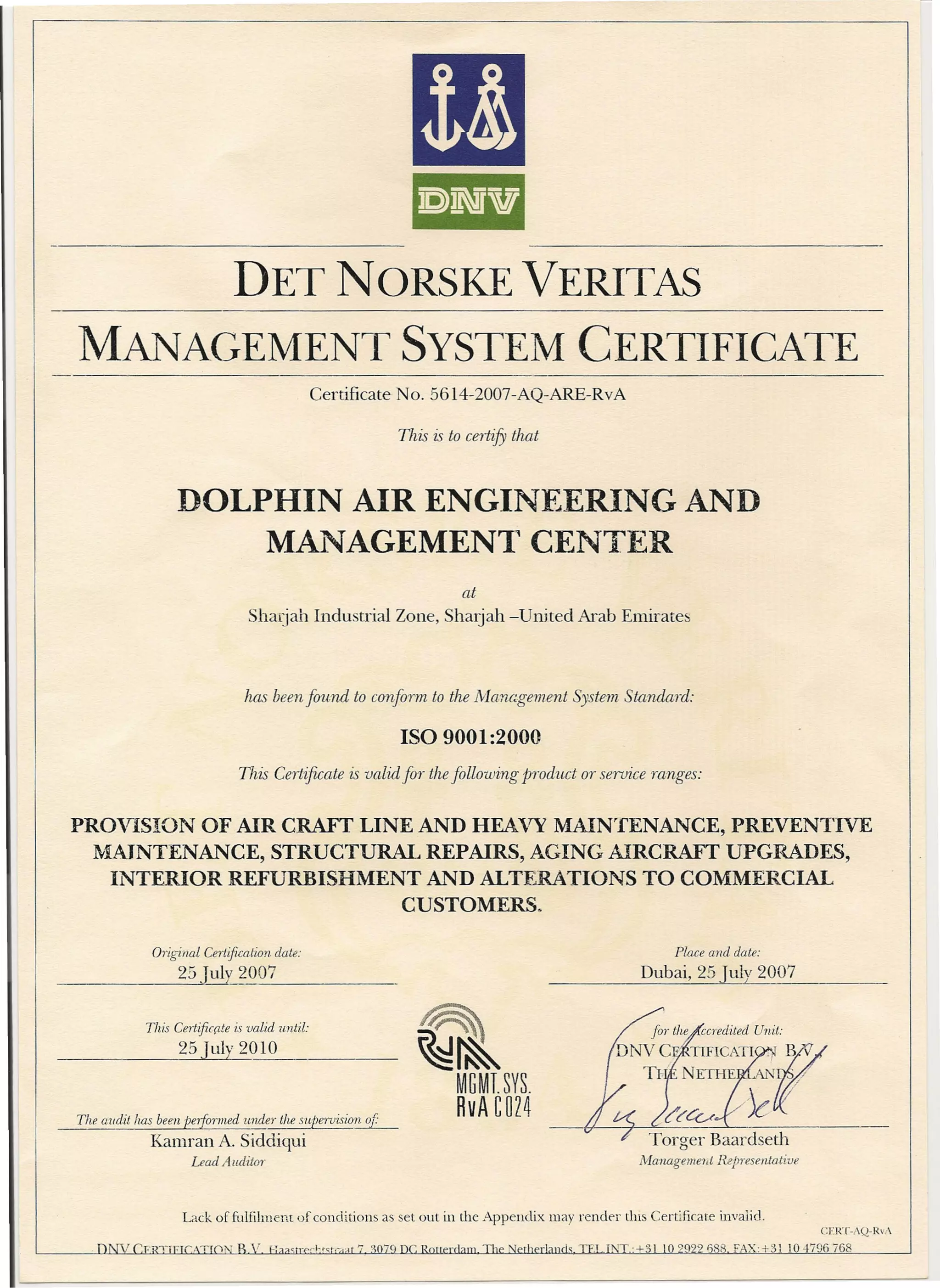 Dolphin Air EASA 145 ISO 9001 | PDF | Business | Business and Finance