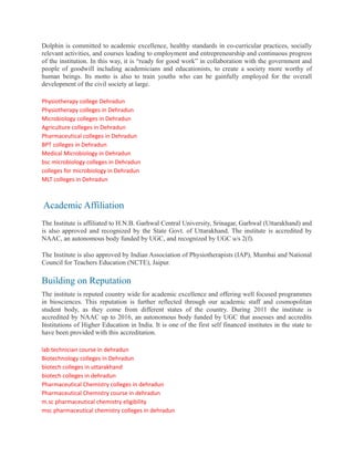 colleges for microbiology in Dehradun | PDF