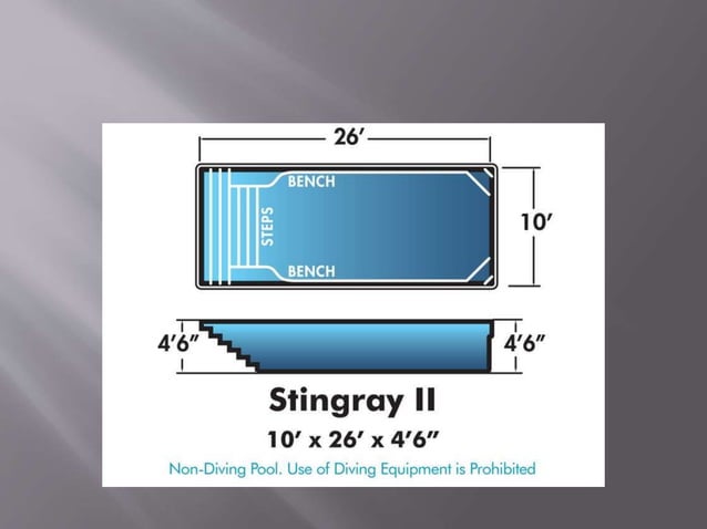 Styles of Fiberglass Pools including sizes/dimensions | PPTX