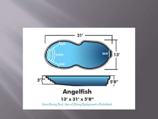 Styles of Fiberglass Pools including sizes/dimensions | PPTX