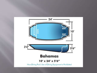 Styles of Fiberglass Pools including sizes/dimensions | PPTX