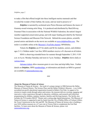 IMAX Film Dolphins Opens | DOC