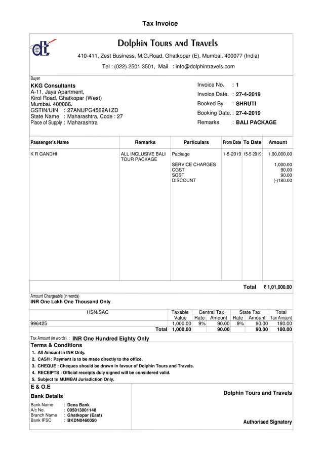 Tour Operator Sample Invoices | PDF | Currencies | Economy