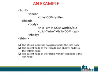 Document Object Model | PPTX | Web Design and HTML | Internet