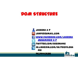 Document Object Model | PPTX | Web Design and HTML | Internet