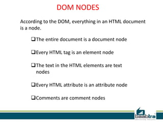 Document Object Model | PPTX | Web Design and HTML | Internet