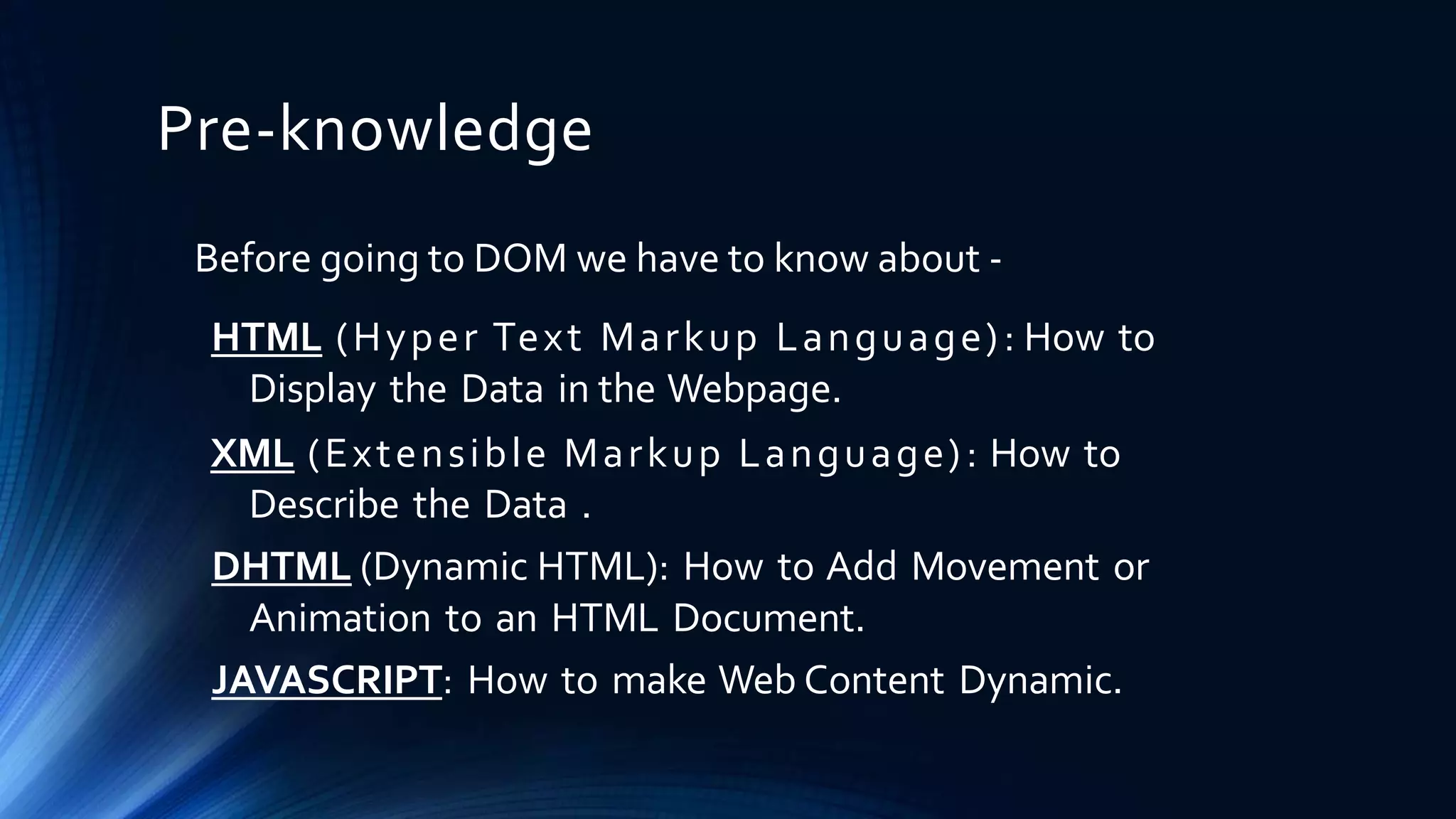 Document Object Model Dom Pptx Web Development Internet