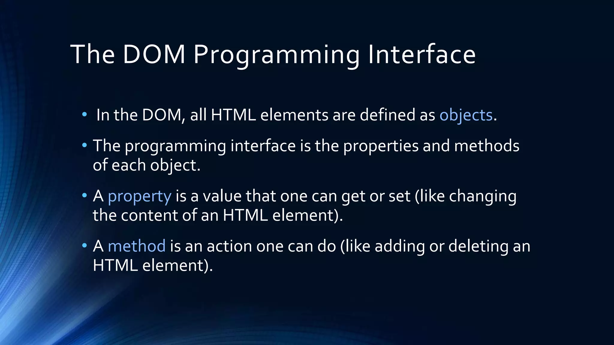 Document Object Model Dom Pptx Web Development Internet