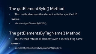 Document Object Model (DOM) | PPTX