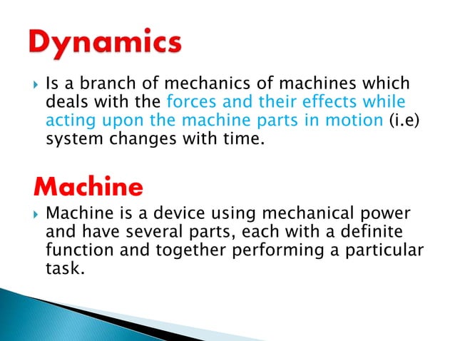 Dynamics of machines-3 | PPT