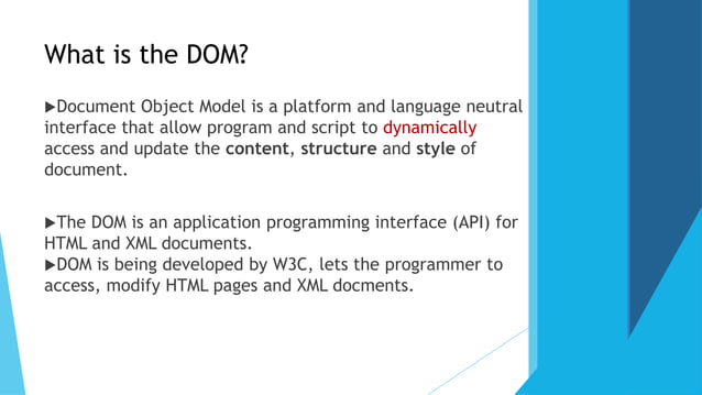 Introduction to the DOM | PPTX