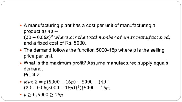 NON LINEAR PROGRAMMING | PPTX | Computing | Technology & Computing