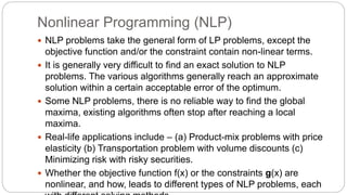 NON LINEAR PROGRAMMING | PPTX
