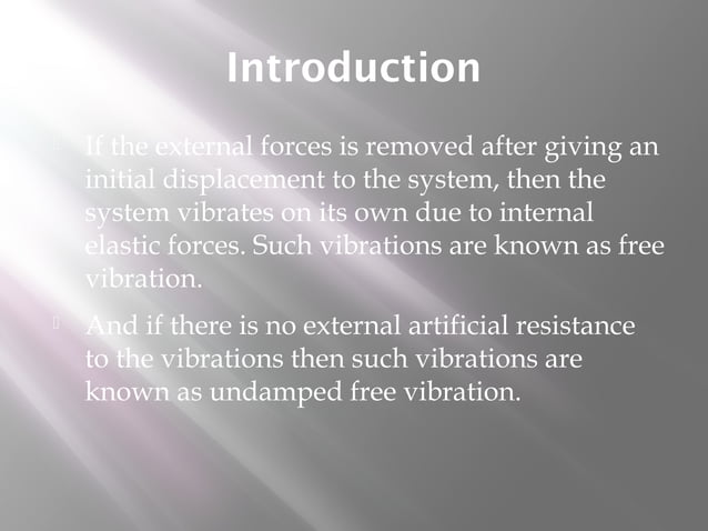 Undamped free Vibration | PPT