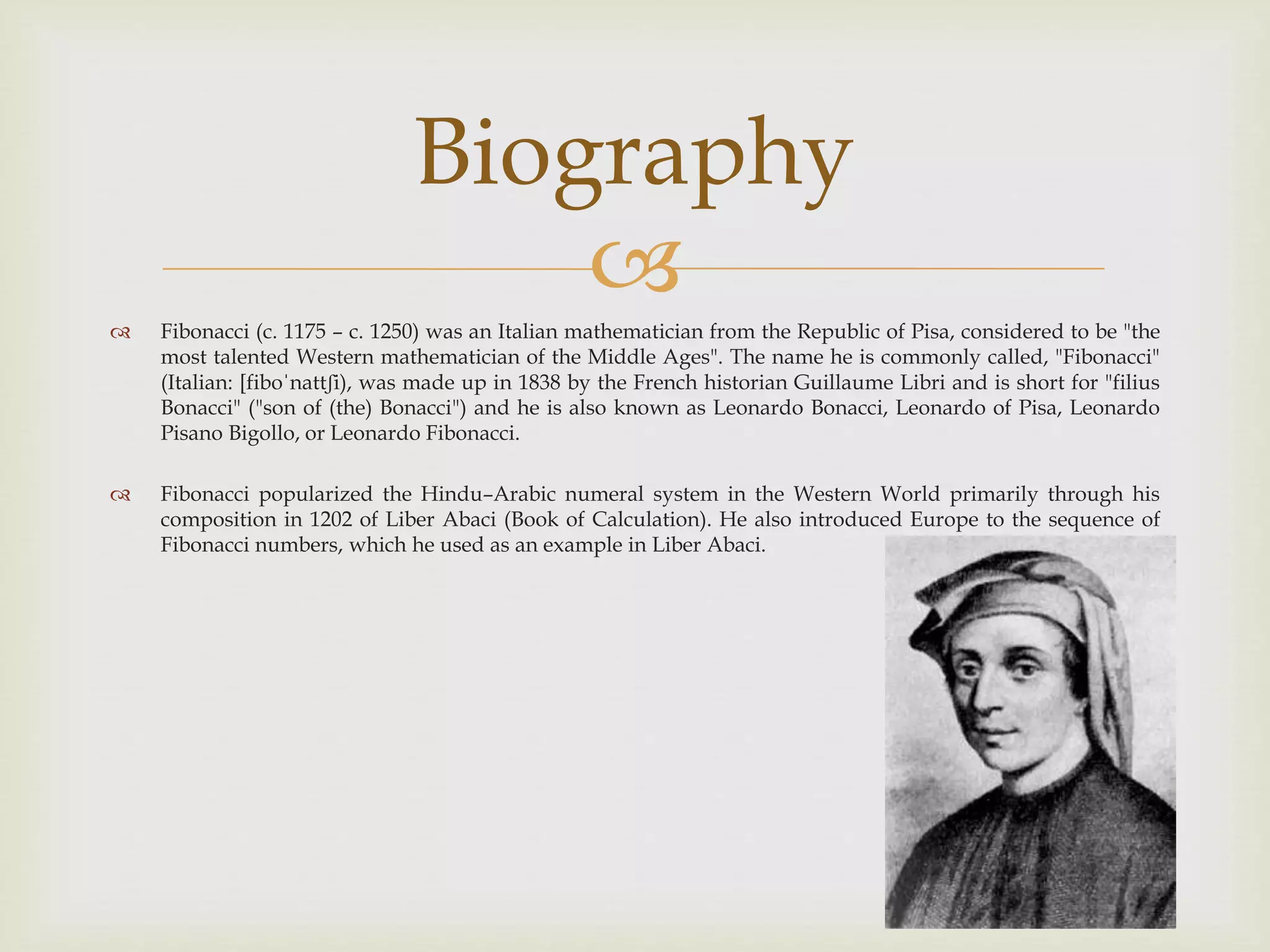 Leonardo Fibonacci | PPTX