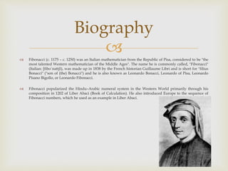 Leonardo Fibonacci | PPTX