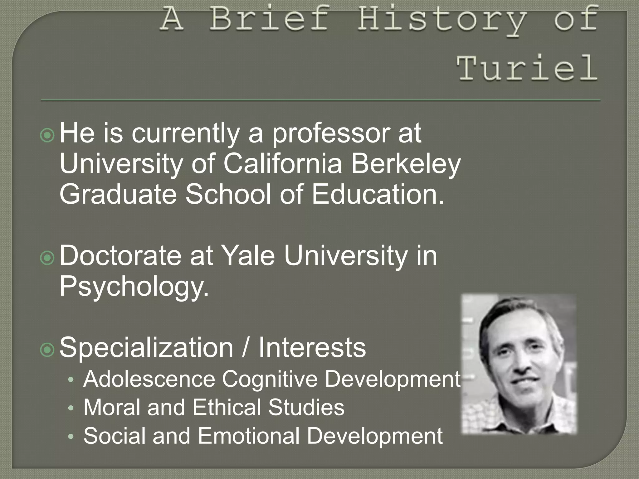 Domain Based Moral Education by Elliot Turiel | PPTX