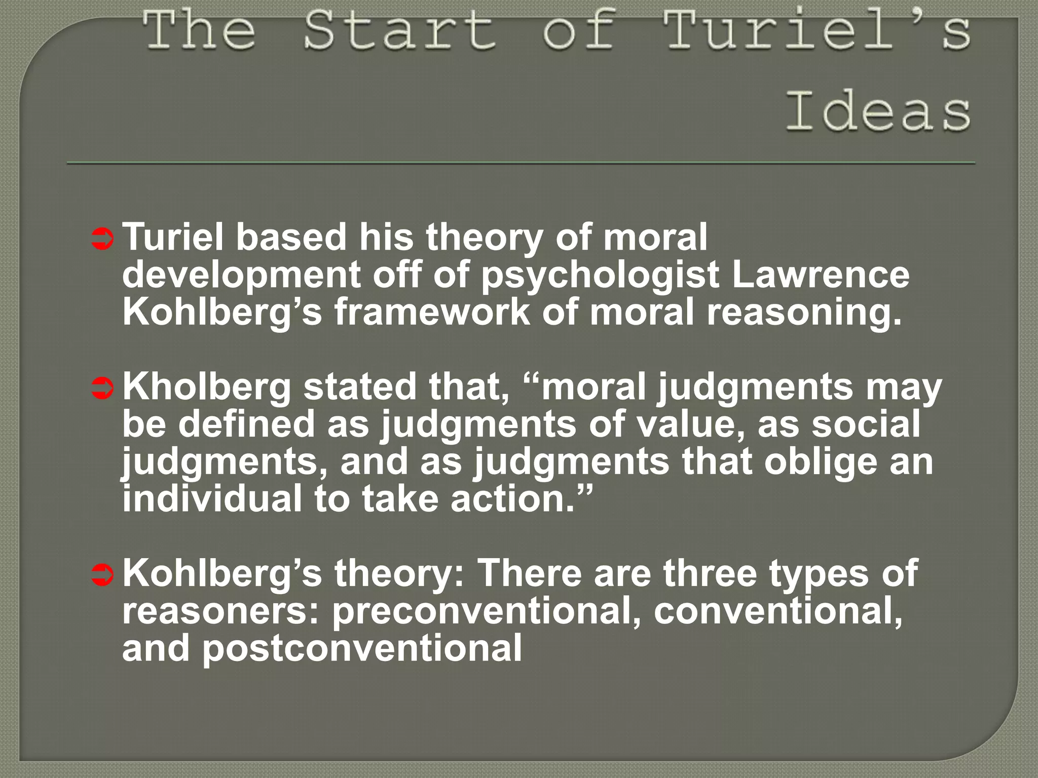 Domain Based Moral Education by Elliot Turiel | PPTX