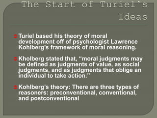 Domain Based Moral Education by Elliot Turiel | PPTX