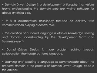 Domain driven design in a nutshell | PPT
